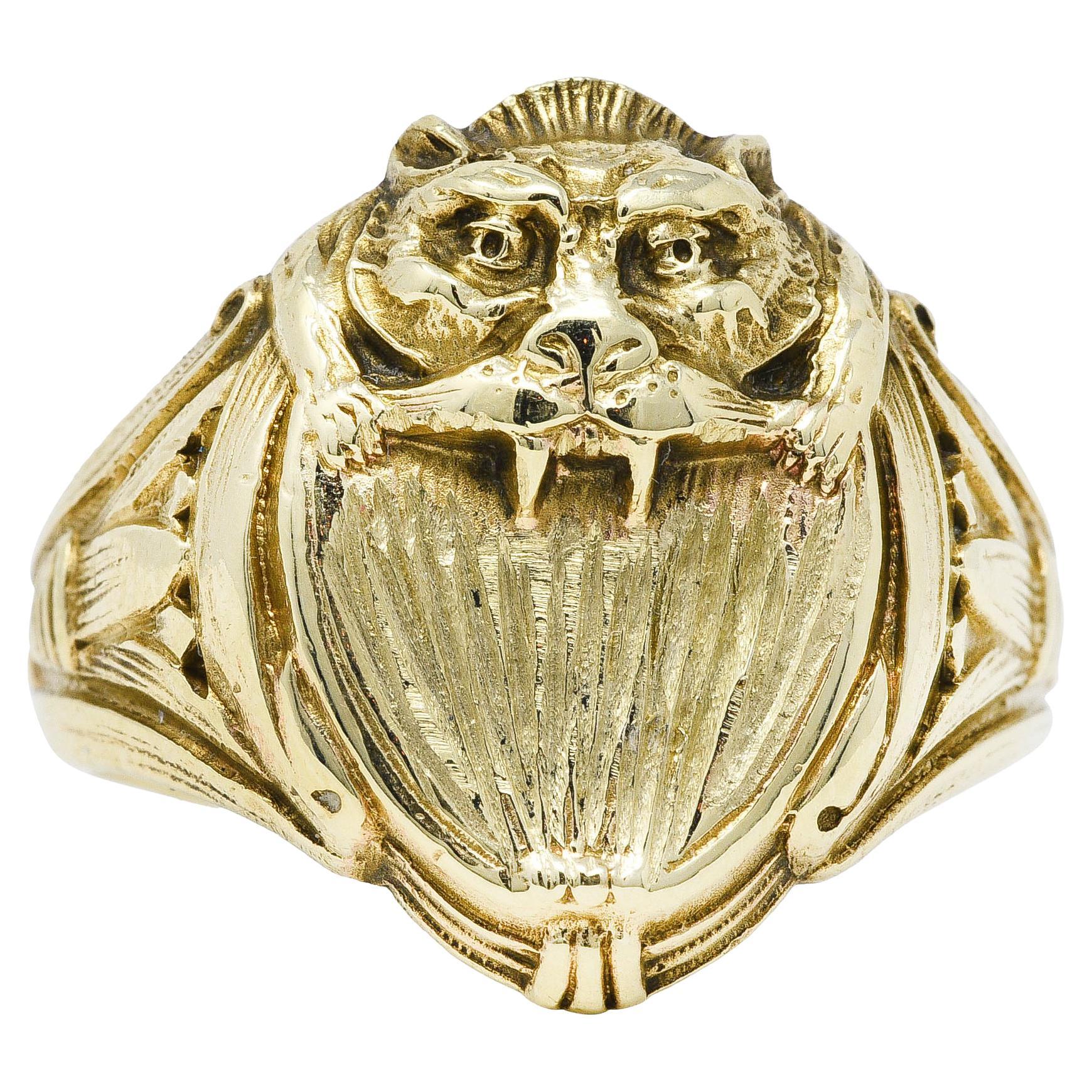 Gent's Art Deco Solid Gold Initial B Signet Ring at 1stDibs