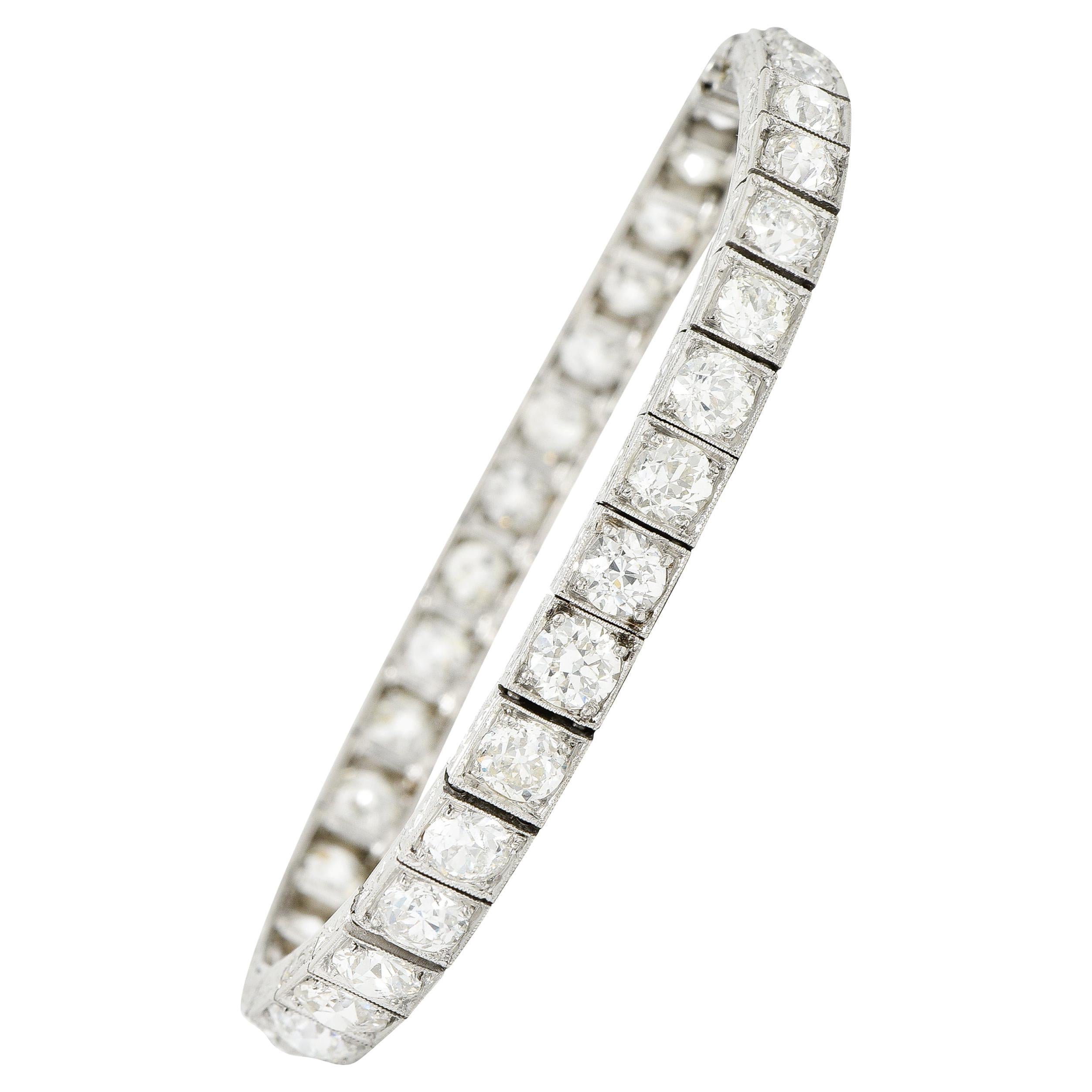 Art Deco Graduated Diamond Line Bracelet at 1stDibs
