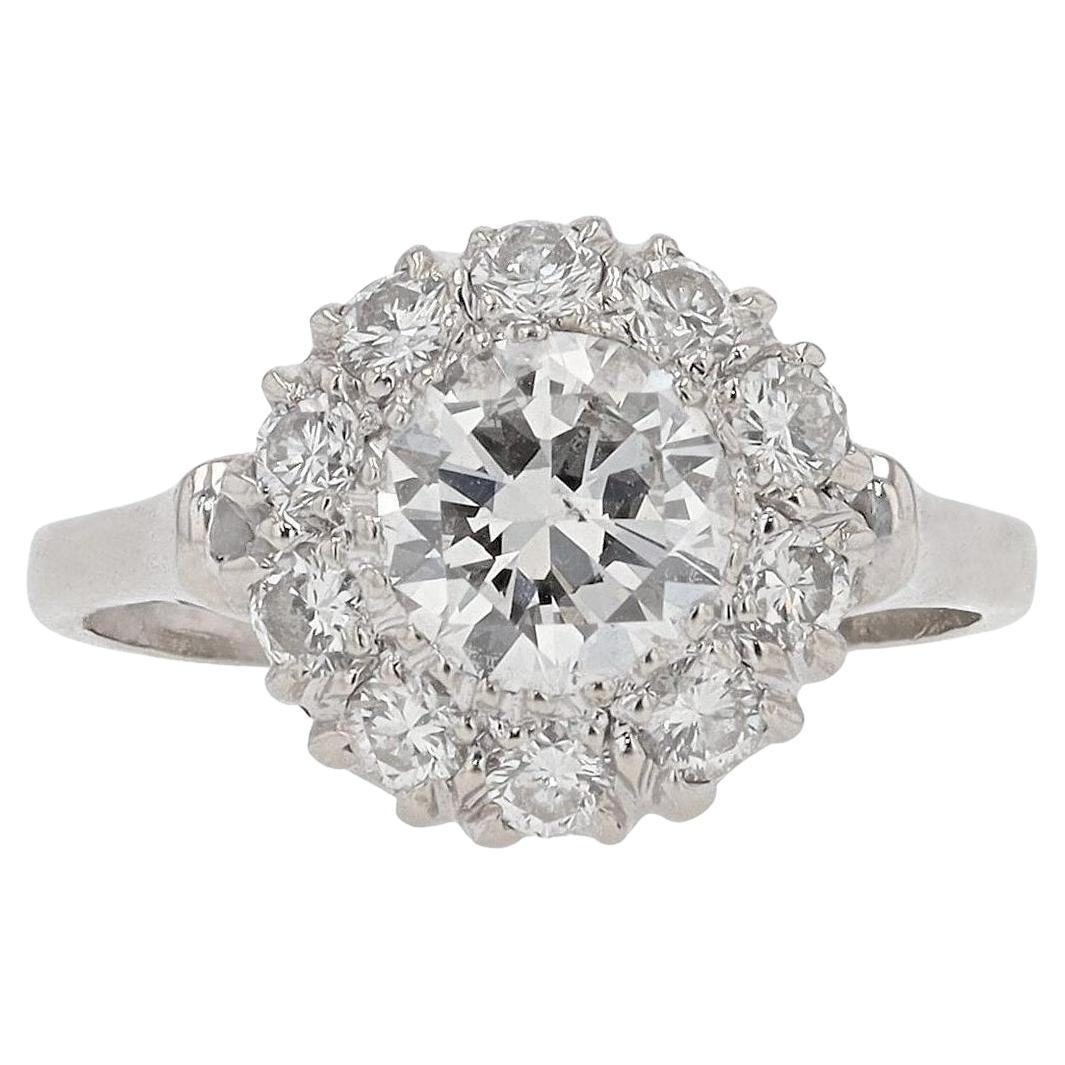 1.25 Carat Platinum and Diamond Art Deco Engagement Ring For Sale at ...