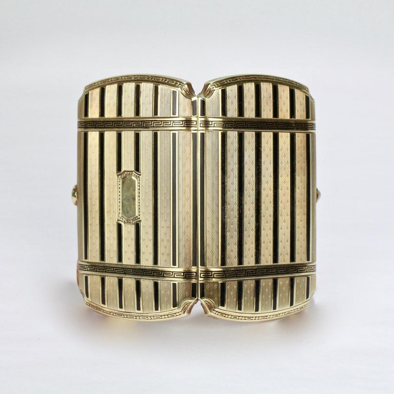 Art Deco 14 Karat Gold and Enamel Ladies Cigarette Case For Sale at 1stDibs