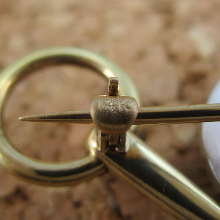 Art Deco 14 Karat Yellow Gold Hand Painted Essex Crystal Bridle Pin For ...