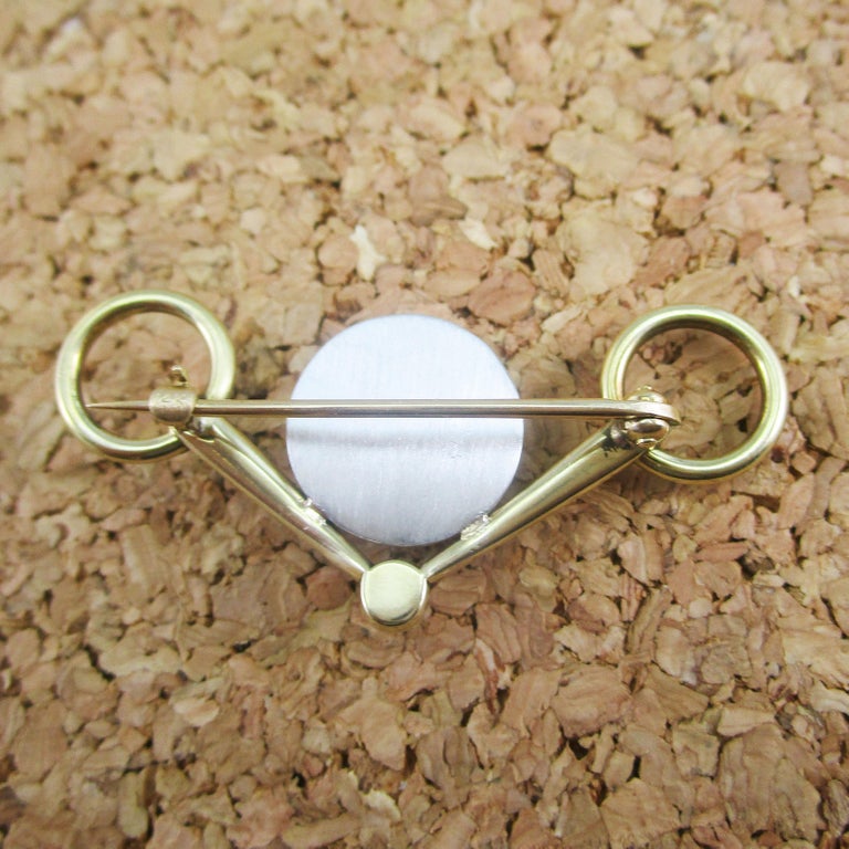 Art Deco 14 Karat Yellow Gold Hand Painted Essex Crystal Bridle Pin For ...