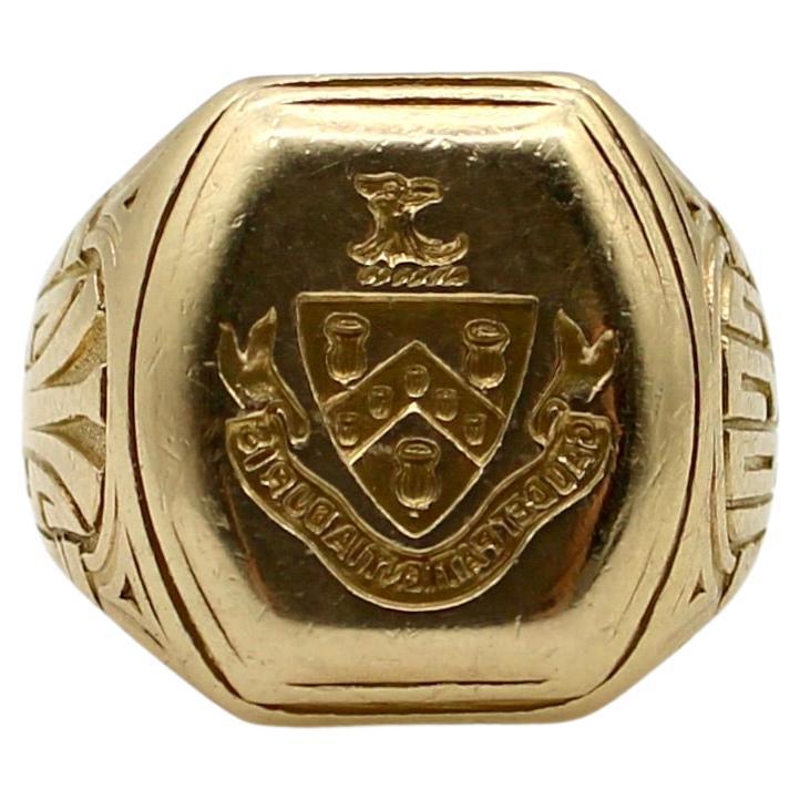 Tiffany and Co. Art Deco 14k Yellow Gold Class Signet Ring, circa 1927 ...