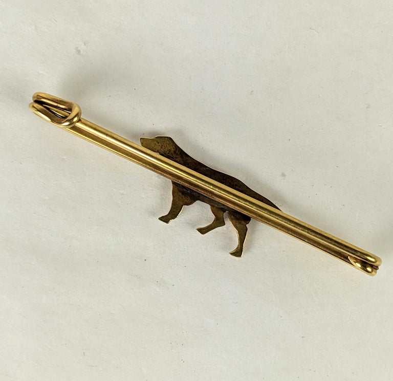 Art Deco 14k Pointer Dog Brooch For Sale at 1stDibs