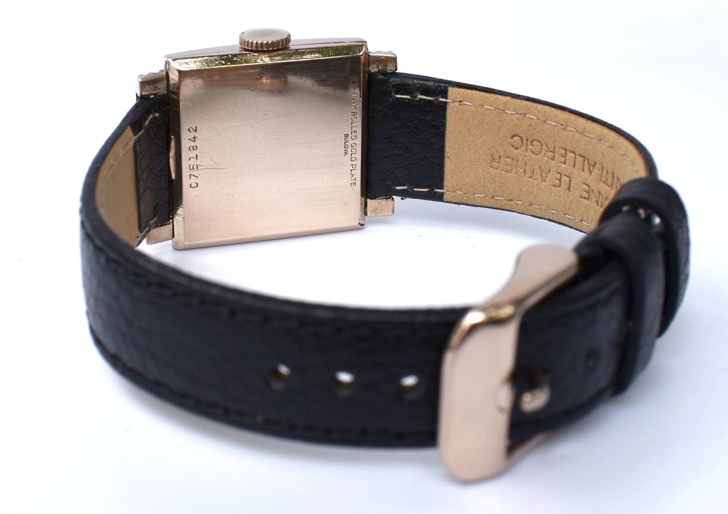 Art Deco 14k Rolled Rose GF Gents Wristwatch, c1940, Bulova, Fully ...