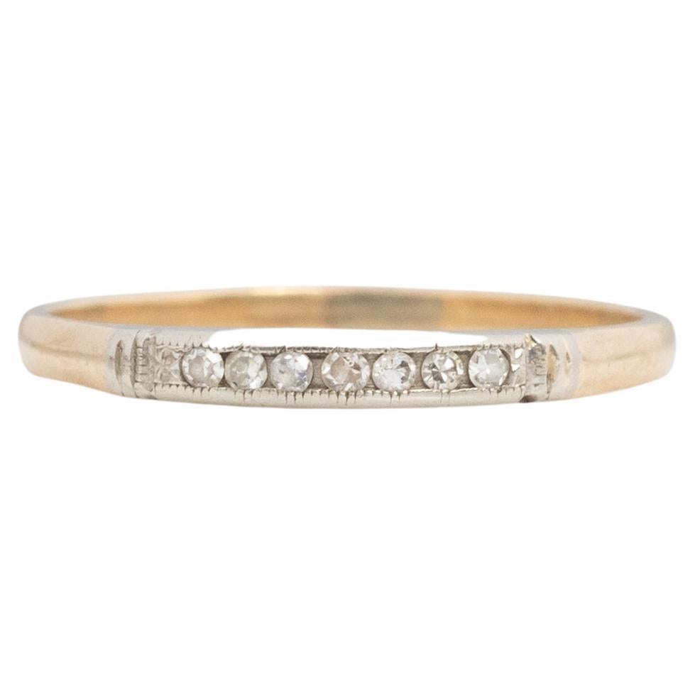 Vintage Handmade 18 Karat Gold Angular Single Cut Diamond Stackable ...