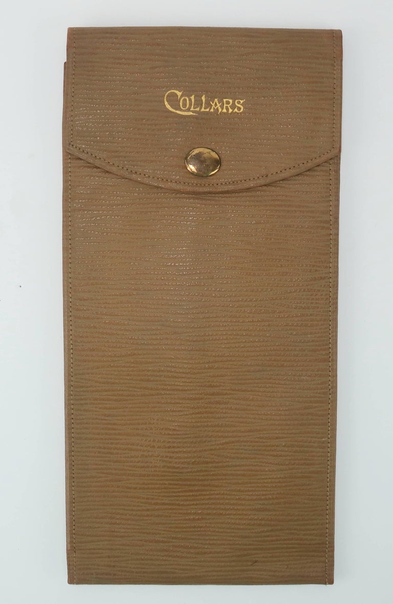Art Deco 1920's Leather Men's Collars Case For Sale at 1stDibs