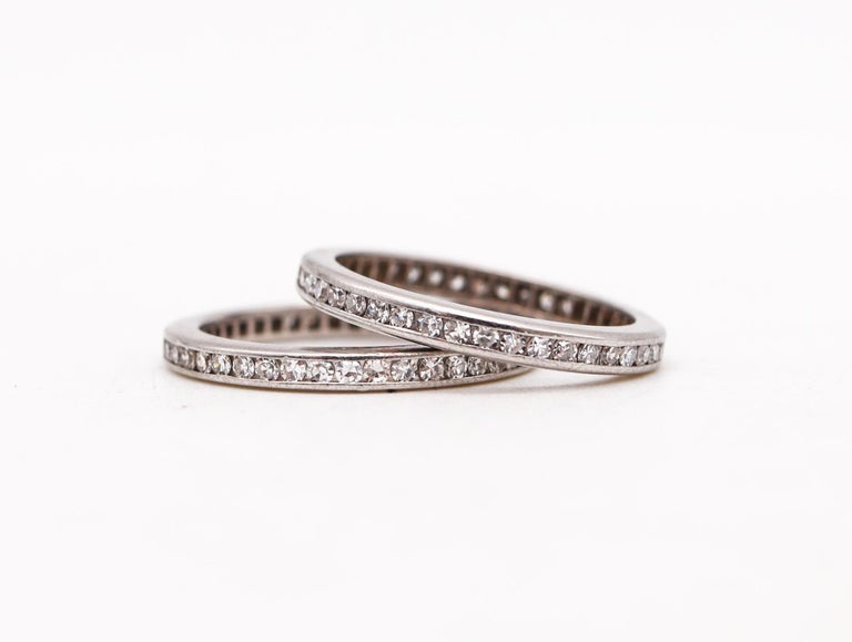 Art Deco 1930 Duo of Eternity Rings in Platinum with 2.08cts in ...