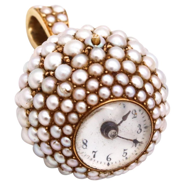 Art Deco 1930 European Spherical Watch Pendant In 18Kt Gold With ...