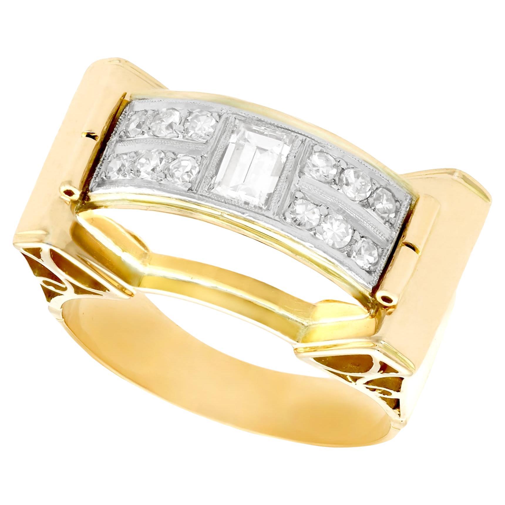 Art Deco gold ring with spinel, diamonds and sapphires, Hungary, 1940s ...