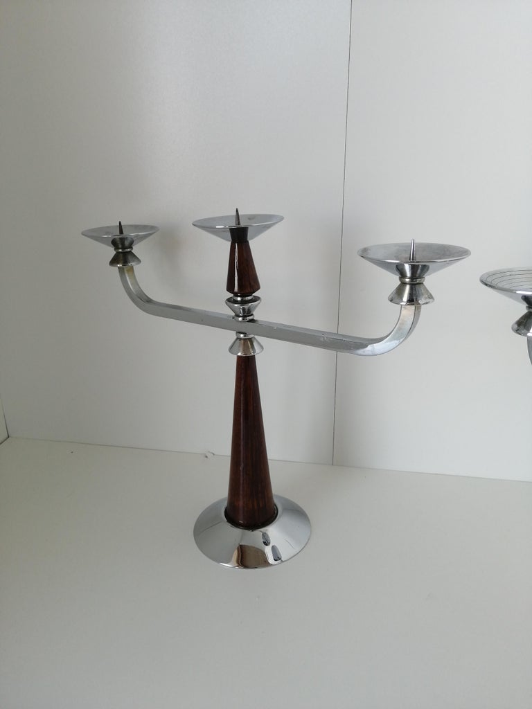 Art Deco 2 Candlestick For Sale at 1stDibs