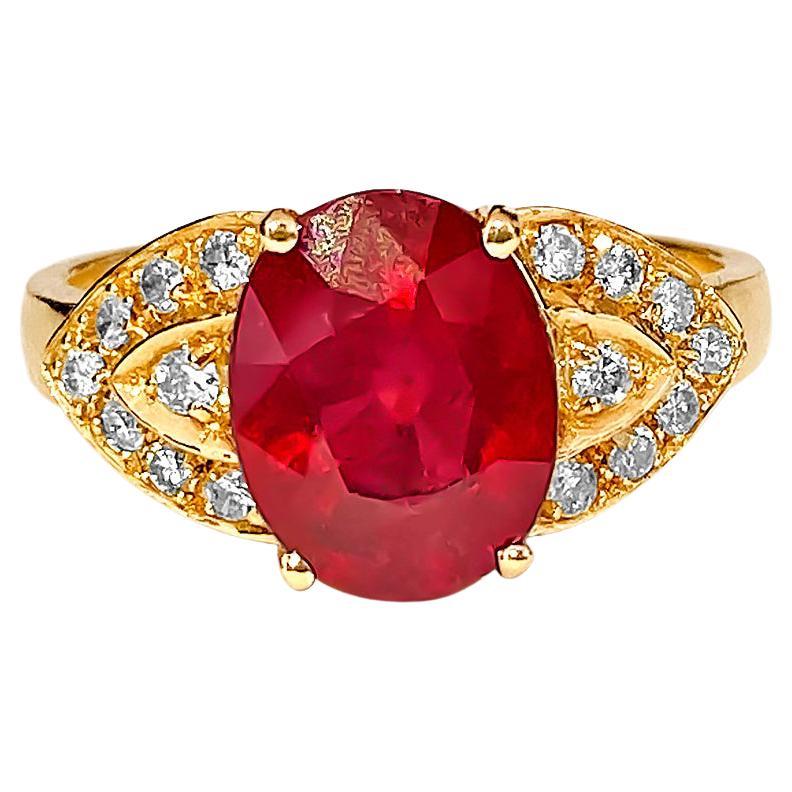 Regal Diamond and Ruby Cocktail Ring For Sale at 1stDibs