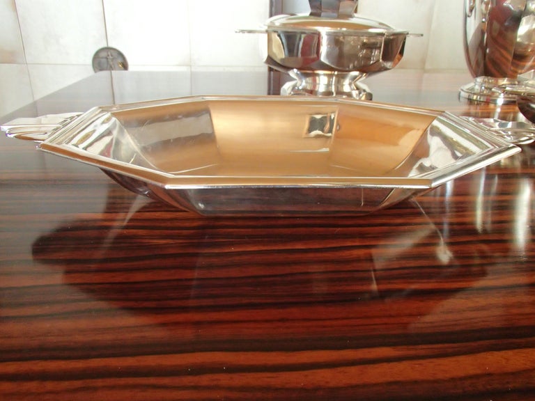 Art Deco 6 Pieces Silver Plated Serving Set For Sale at 1stDibs