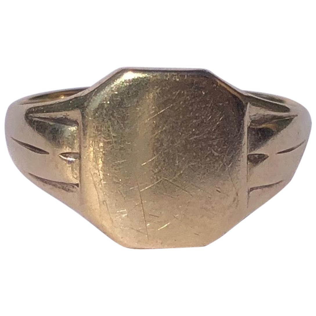 Art Deco 9 Carat Gold Signet Ring For Sale at 1stDibs
