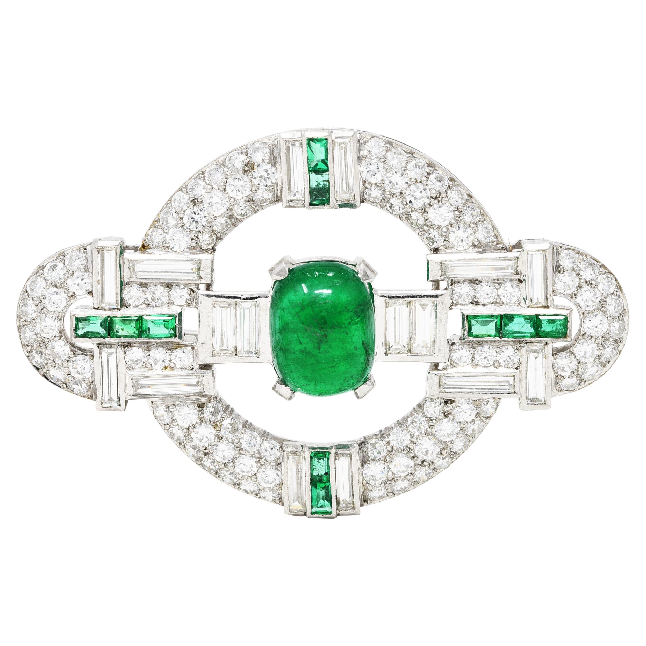 Chanel by Paul Iribe Amethyst Emerald Diamond Platinum Spray Brooch at ...