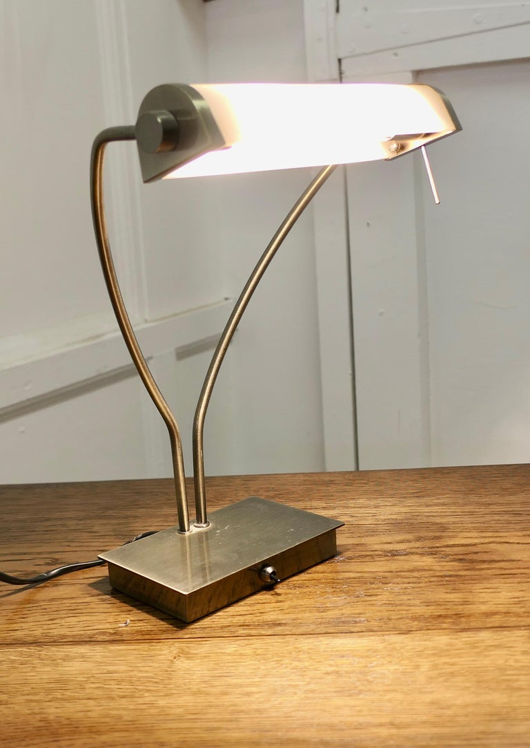 Art Deco Adjustable Brass Bankers Desk Lamp For Sale at 1stDibs