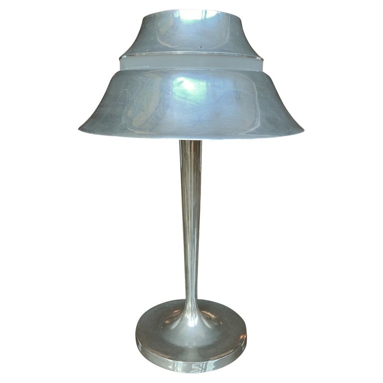 Art Deco Aluminum Table Lamp by Jean Perzel For Sale at 1stDibs