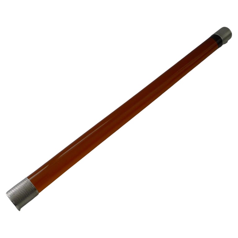 Art Deco Amber Glass and Sterling Silver Ruler, 1927 For Sale at 1stDibs