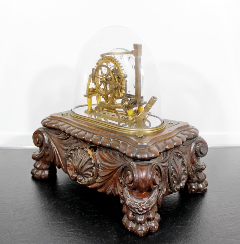 Art Deco Antique Rare Skeleton Death Table Clock 19th Century with ...