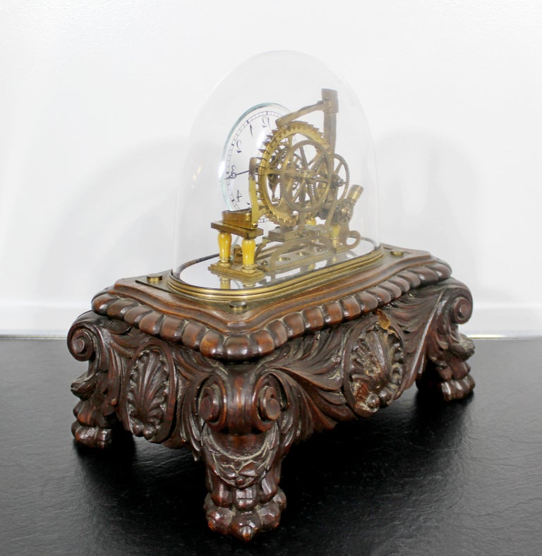 Art Deco Antique Rare Skeleton Death Table Clock 19th Century with ...