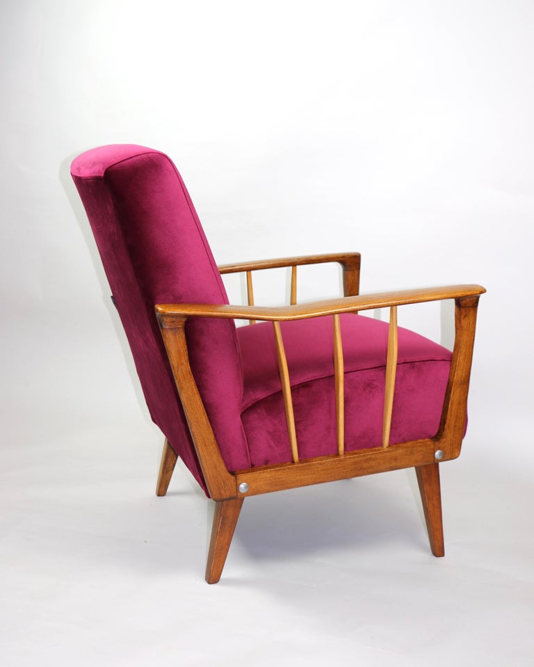 Art Deco Armchairs in Raspberry Velvet from 20th Century For Sale at ...