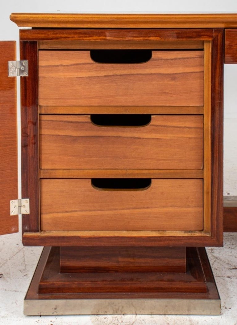 Art Deco Art Moderne Two-Color Mahogany Desk For Sale at 1stDibs