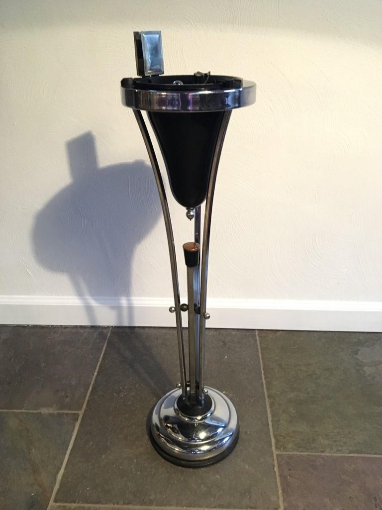 Art Deco Ashtray Stand, Chrome and Bakelite, Demeyere Belgium, 1930s ...