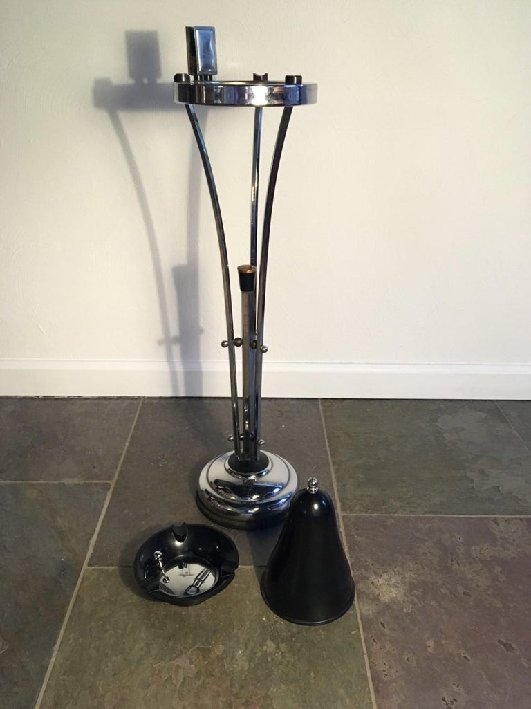 Art Deco Ashtray Stand, Chrome and Bakelite, Demeyere Belgium, 1930s ...