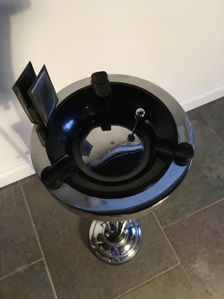 Art Deco Ashtray Stand, Chrome and Bakelite, Demeyere Belgium, 1930s ...