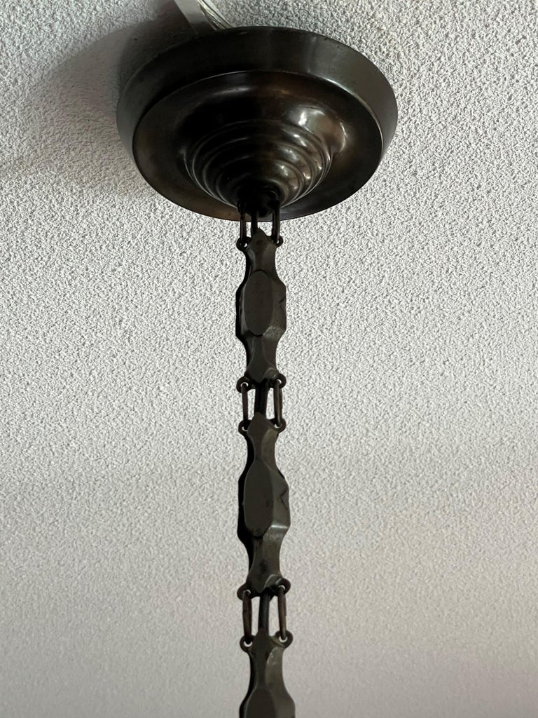 Art Deco Asian Style Lantern Pendant with Stylized Trees Graphics and ...