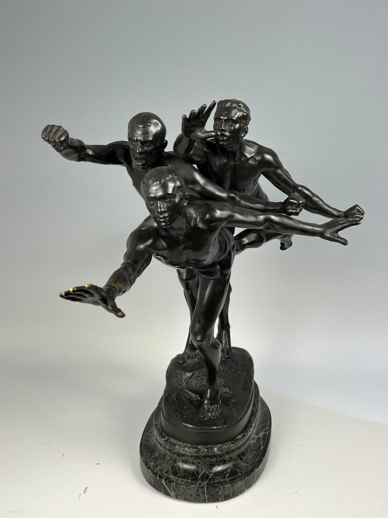 Art Deco "Au But" Patinated Bronze Sculpture by Alfred Boucher For Sale ...