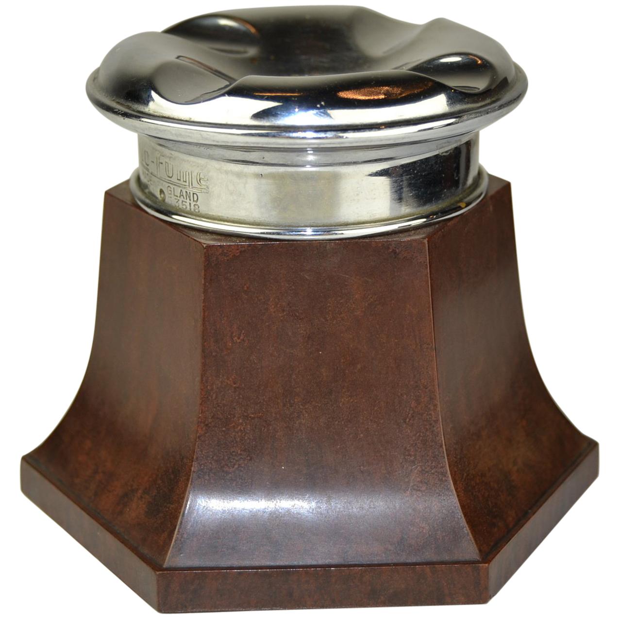 Australian Art Deco Chrome and Black Bakelite Smoker's Table and ...