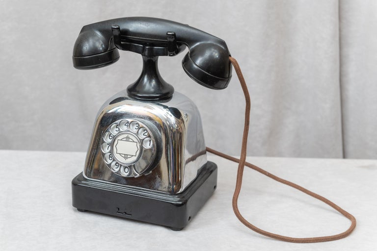 Art Deco Bakelite and Chrome Telephone at 1stDibs