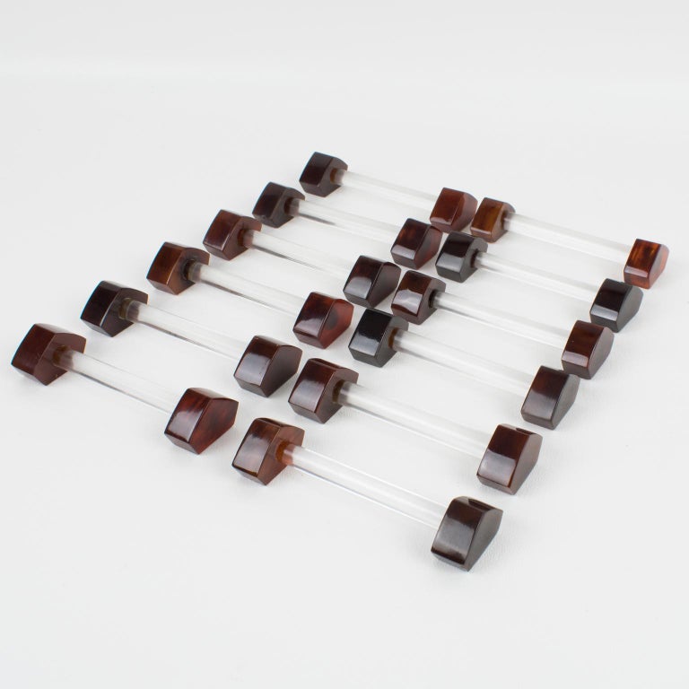 Art Deco Bakelite and Glass Chopstick Knife Rests Set, 12 pieces in box ...