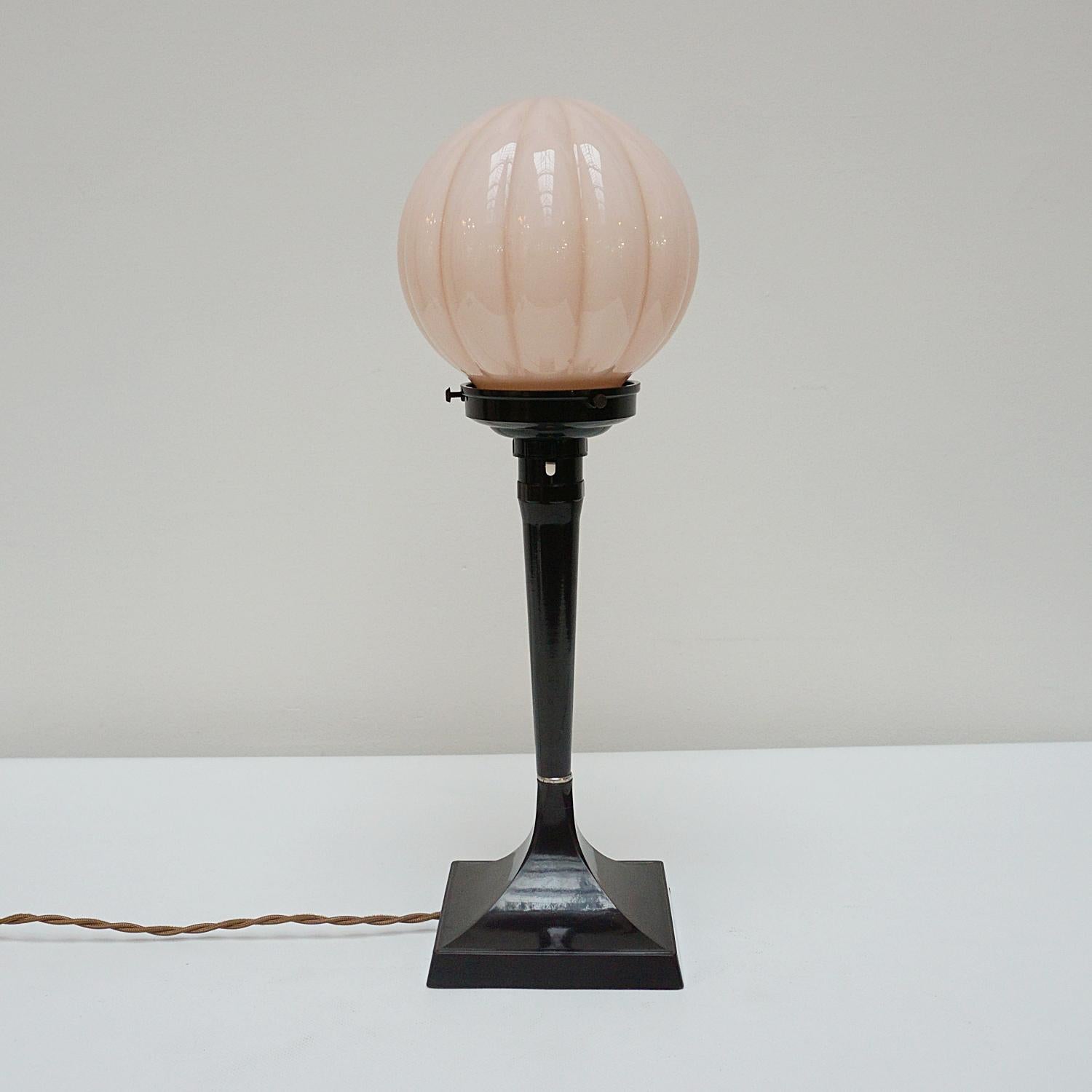 Art Deco Bakelite and Glass Table Lamp For Sale at 1stDibs