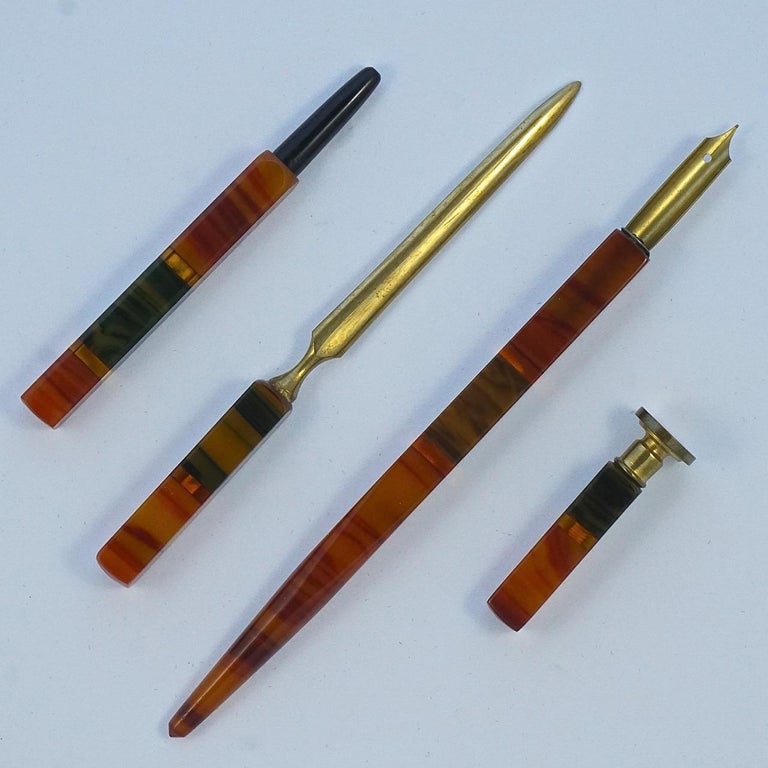 Art Deco Bakelite Desk Set in Original Box For Sale at 1stDibs