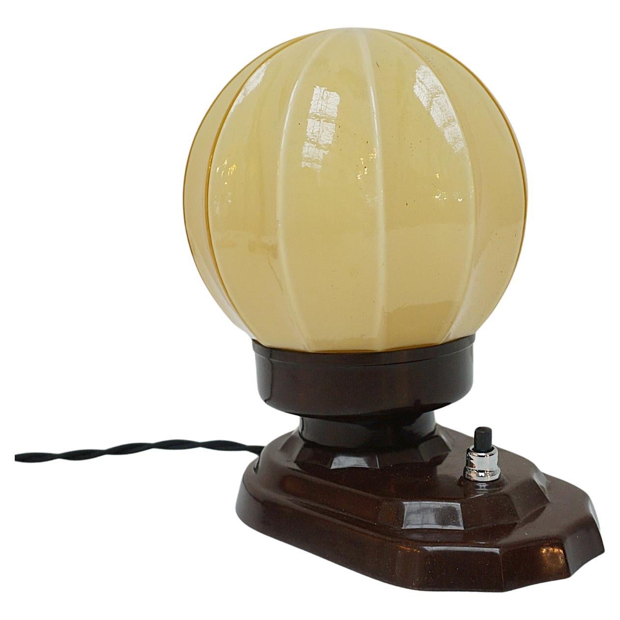 Art Deco Bakelite and Glass Table Lamp For Sale at 1stDibs