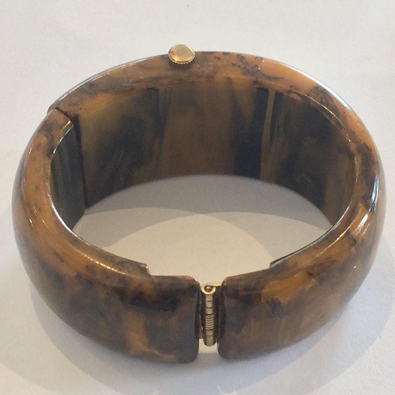 Art Deco Bakelite Watch by Biltmore in Mississippi Mud hinged clamper ...