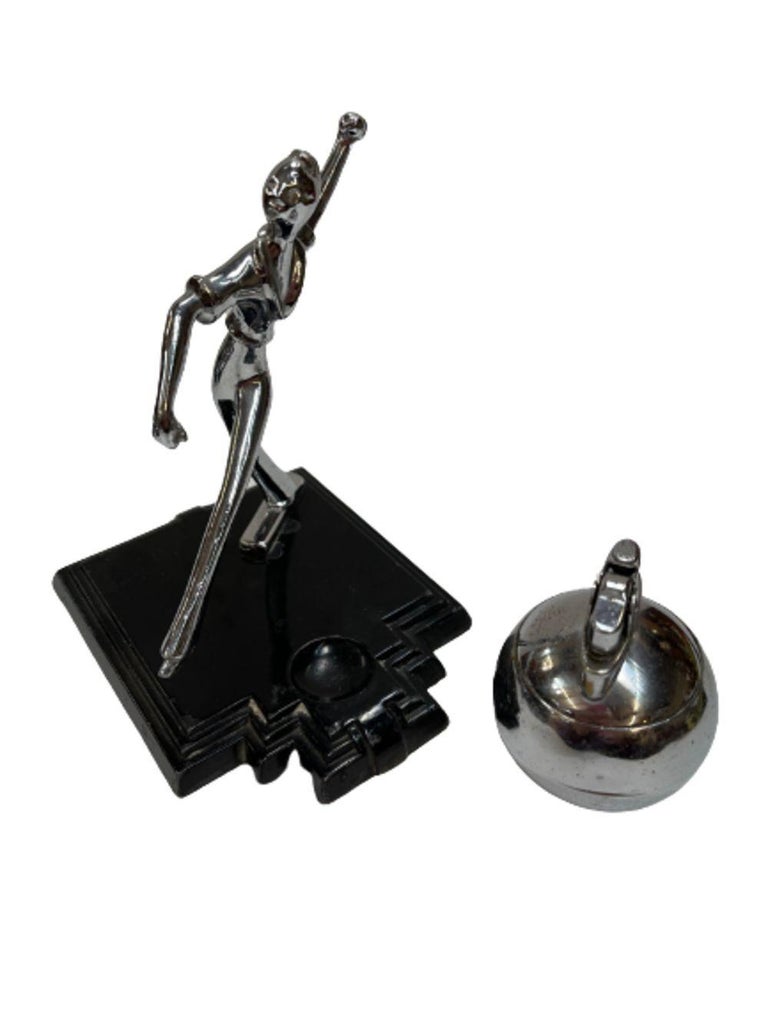Art Deco Ball Player Table Table Lighter with Base by Ronson For Sale ...