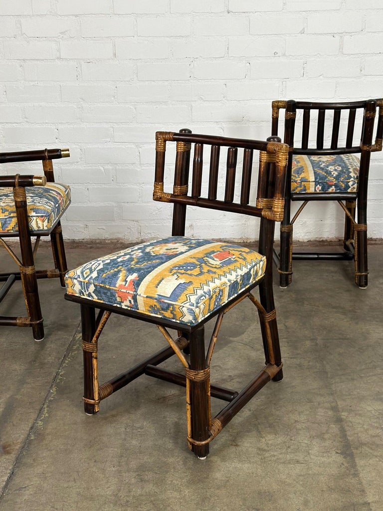 Art Deco Bamboo Dining Chairs, Set of Four For Sale at 1stDibs