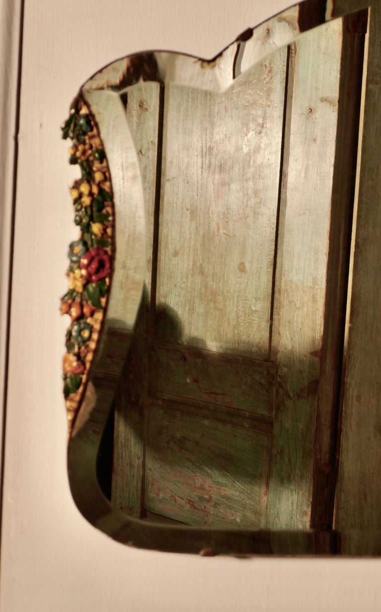 Art Deco Barbola Work Wall Mirror at 1stDibs