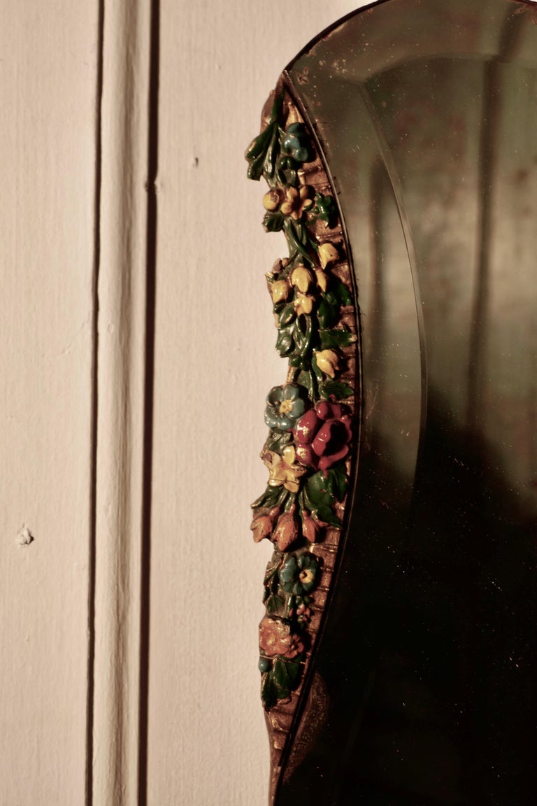 Art Deco Barbola Work Wall Mirror at 1stDibs