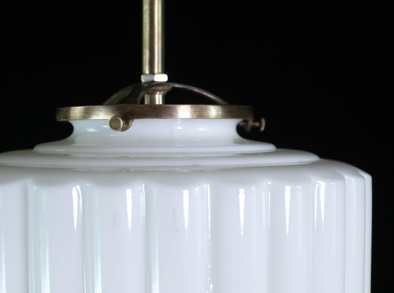 Art Deco Barrel Pendant Light. Clear Fresnel Lens Brass Hardware For ...