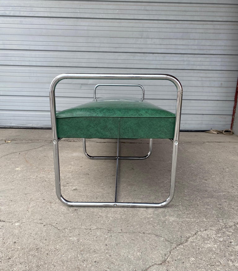 Art Deco / Bauhaus Tubular Chrome Bench Designed by Wolfgang Hoffmann ...
