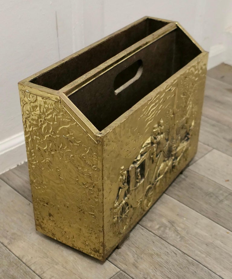 Art Deco Beaten Brass Magazine Rack This Is a Pretty Little Piece, in ...