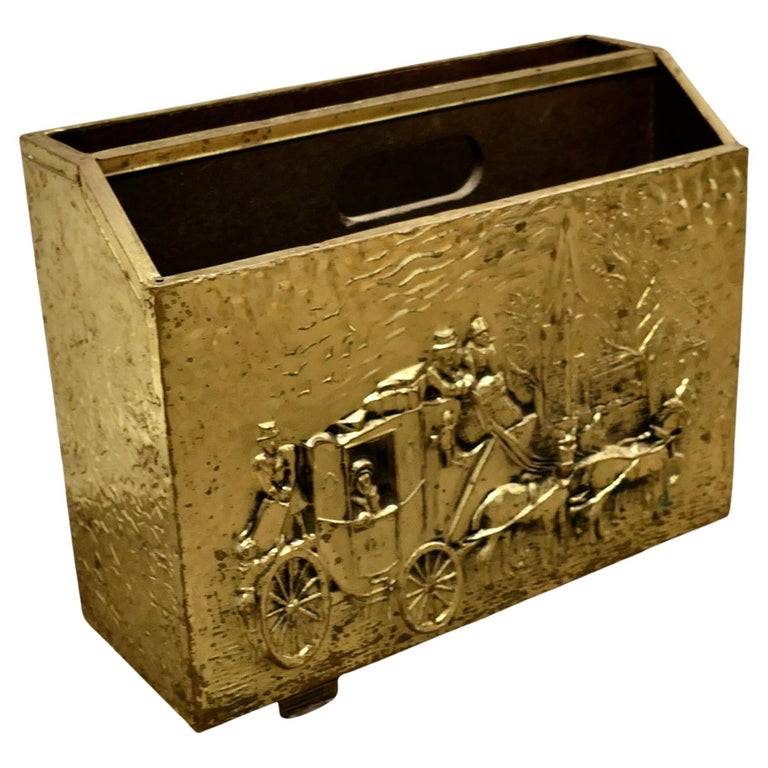Art Deco Beaten Brass Magazine Rack This Is a Pretty Little Piece, in ...