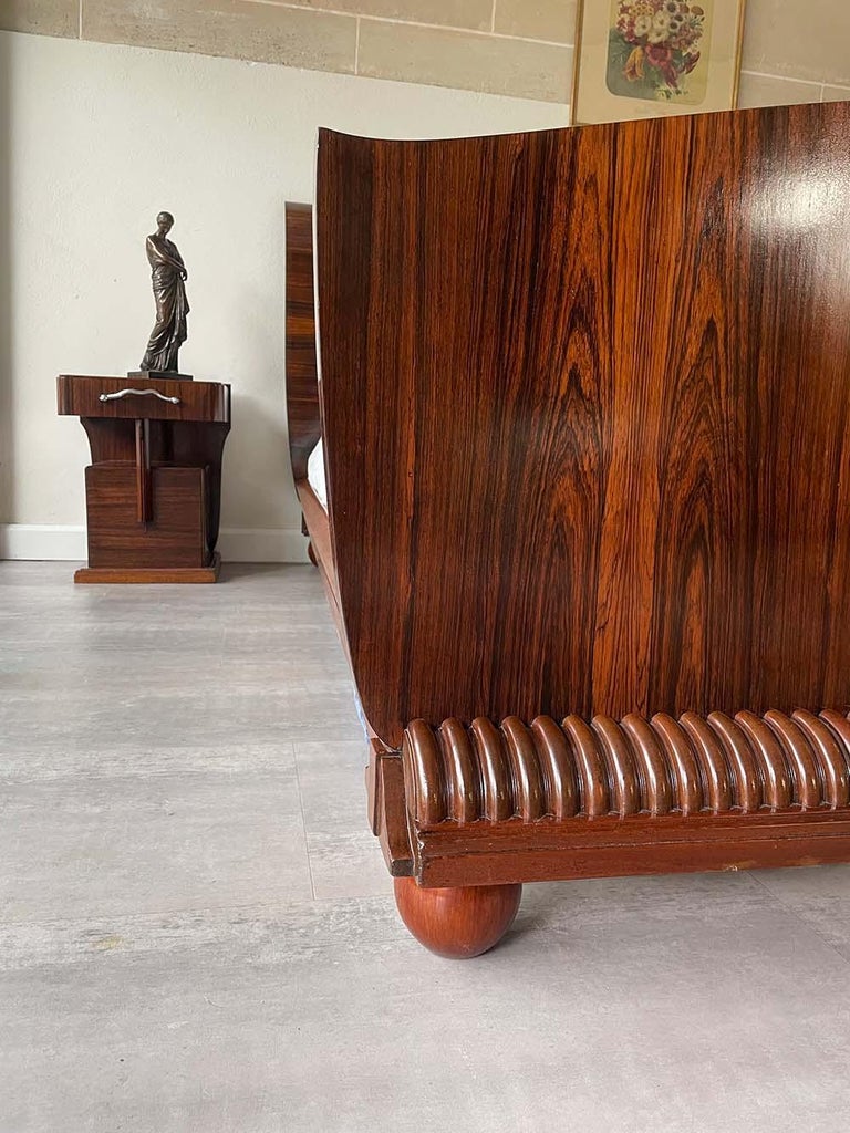 Art Deco Bed in Macassar Ebony Veneer, circa 1925 For Sale at 1stDibs