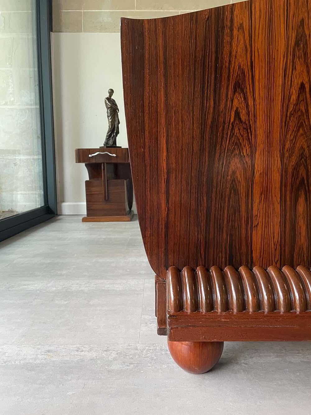 Art Deco Bed in Macassar Ebony Veneer, circa 1925 at 1stDibs