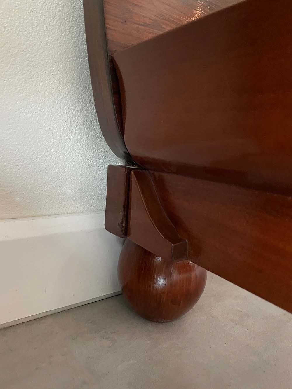 Art Deco Bed in Macassar Ebony Veneer, circa 1925 at 1stDibs