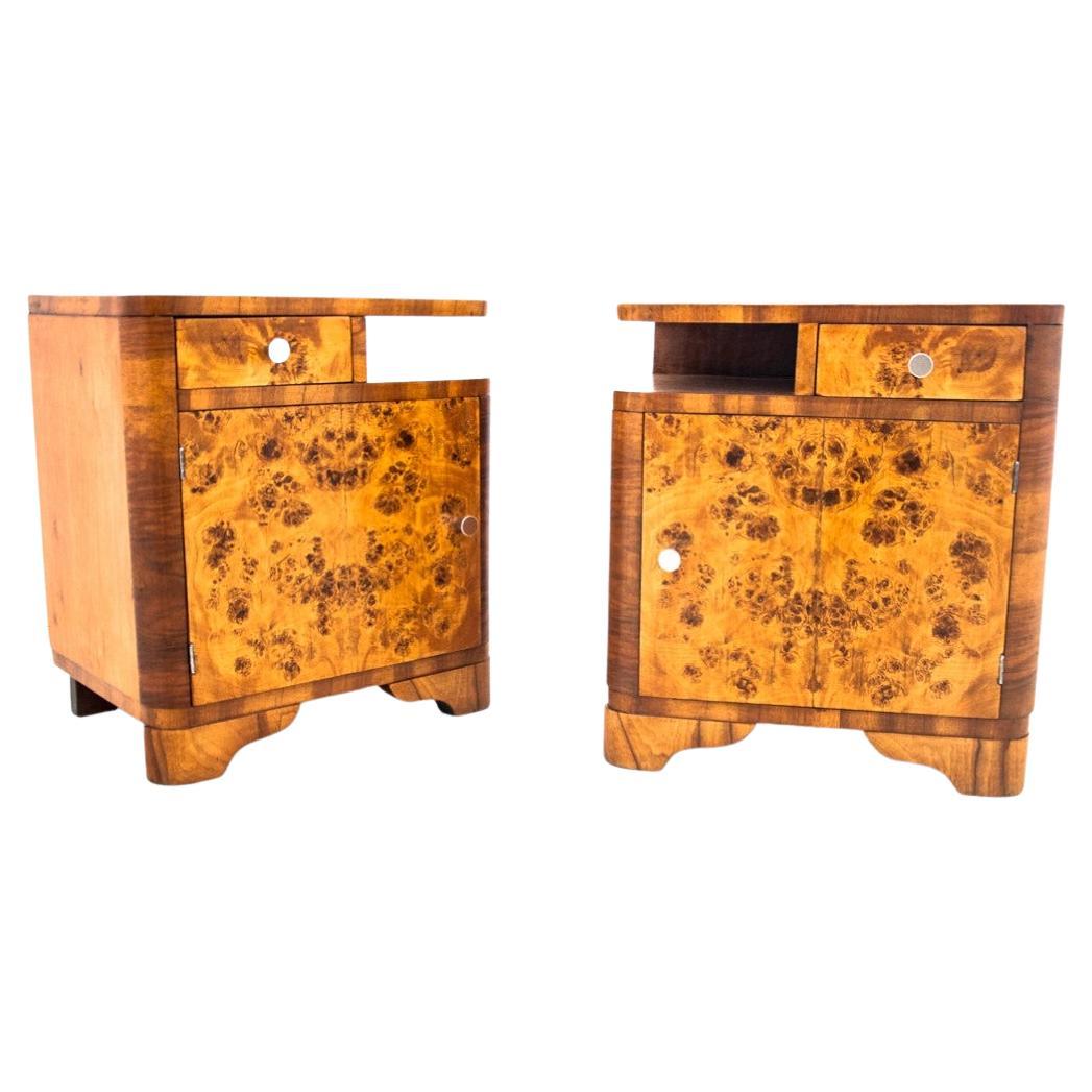 Mid-Century Modern Bedside Tables, Poland, 1950s, After Renovation For ...